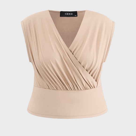 Cider | Tops | Nwt Cider Beige Wrap Front Top | Poshmark